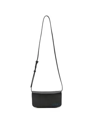 Marni Logo-motif Leather Messenger Bag - Black