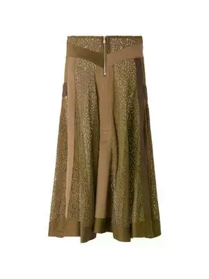 Pinko Lace-panelled Patchwork Midi Skirt