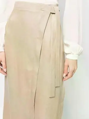 Alberta Ferretti Linen-blend Wrap Maxi Skirt