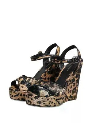 Dolce & Gabbana Leopard-print Platform Wedge Sandals