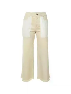 Stella McCartney Paneled Frayed Hem Straight Leg Jeans