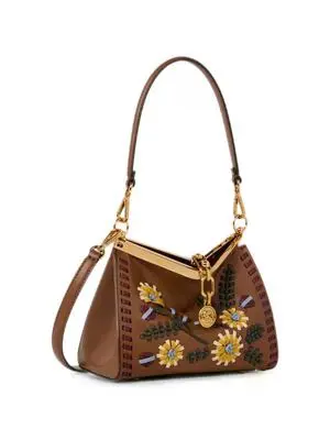 Etro Small Leather Vela Bag With Floral Motif