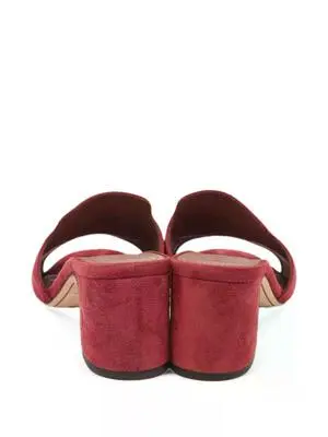 Loro Piana Suede Charm Detail Block Heel Sandals