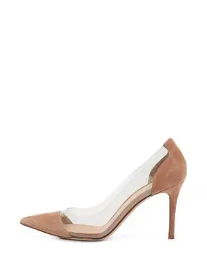GIANVITO ROSSI Plexi Heeled Pumps - White