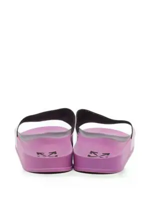 Off-White Logo Print Open Toe Slides