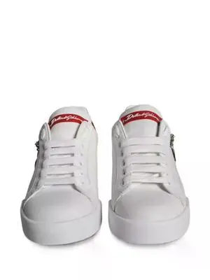 Dolce & Gabbana Portofino Applique Leather Sneakers