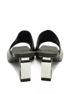 Hermès Leather Square Toe Cut-out Heel Slip-on Sandals