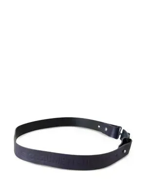 Costume National Embossed Logo Leather Belt - Black