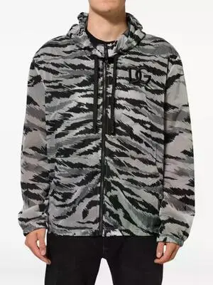 Dolce & Gabbana Camouflage Print Hooded Zip-up Jacket