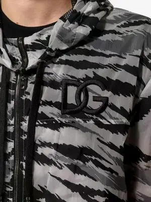 Dolce & Gabbana Camouflage Print Hooded Zip-up Jacket