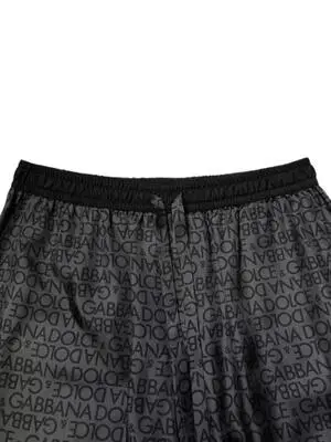 Dolce & Gabbana Logo Print Silk Shorts - Black