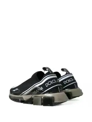 Dolce & Gabbana Sorrento Logo Print Knit Slip-on Sneakers