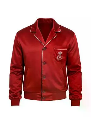 Dolce & Gabbana Embroidered Silk Bomber Jacket