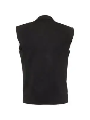 Saint Laurent Sleeveless Distressed Blazer-style Waistcoat