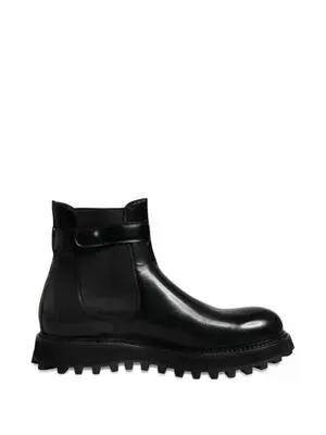 Dolce & Gabbana Polished Leather Belted Ankle Boots