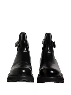 Dolce & Gabbana Polished Leather Belted Ankle Boots