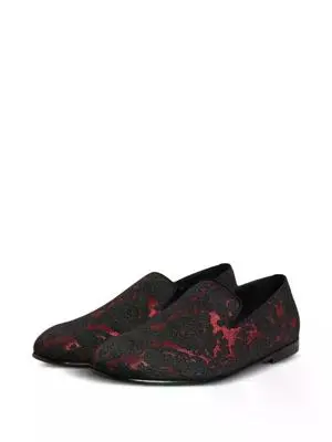 Dolce & Gabbana Jacquard Lace Pattern Loafers