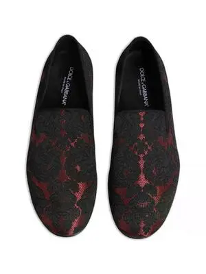Dolce & Gabbana Jacquard Lace Pattern Loafers
