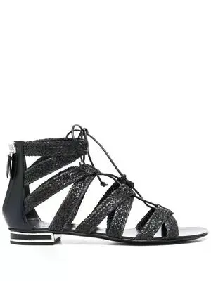 Casadei Spartan Woven Gladiator Sandals
