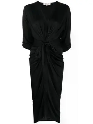 Diane Von Furstenberg Draped V-neck Midi Dress