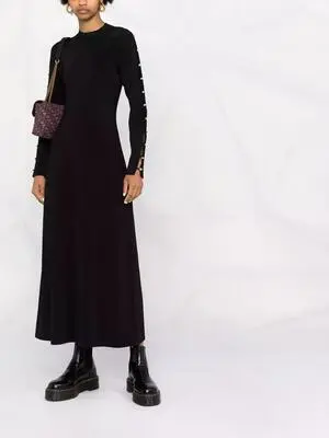 Sandro Silvia Button-sleeve Long Dress