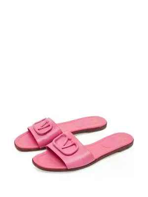 Valentino Garavani Vlogo Signature Leather Slide Sandals