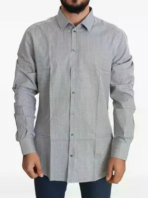 Dolce & Gabbana Gold Gingham-check Shirt