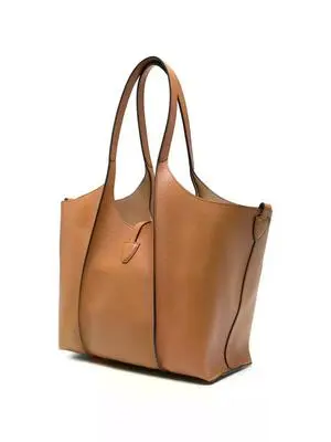 TOD'S T Timeless Leather Tote Bag - Brown