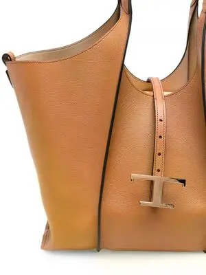 TOD'S T Timeless Leather Tote Bag - Brown