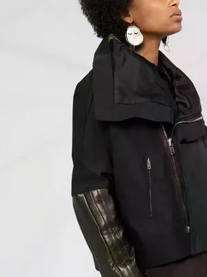 Rick Owens Leather Sleeve Zipped Jacket