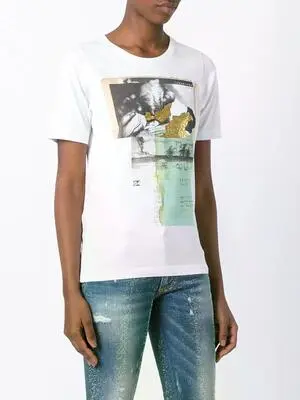 Dsquared2 Vintage Glitter Collage T-shirt - White