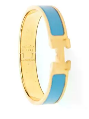 Hermès Narrow Enamel Clic H Bracelet Pm - Blue