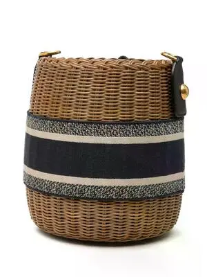 Dior Woven Rattan Bucket Bag - Brown