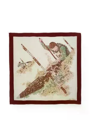 FERRAGAMO Floral-print Silk Scarf - Neutrals