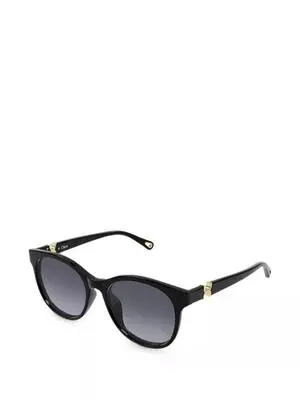 Chloé Round Frame Sunglasses With Gold-tone Hardware