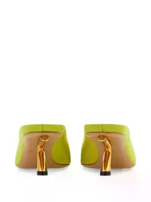 FERRAGAMO Sculptural Heel Mules - Green