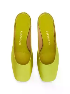 FERRAGAMO Sculptural Heel Mules - Green
