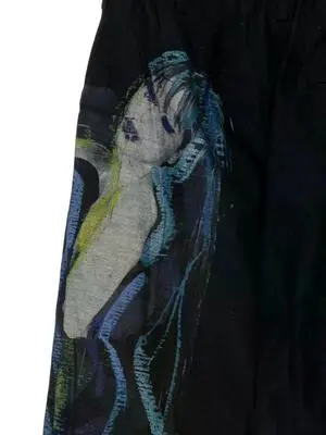 Yohji Yamamoto Graphic Print Relaxed Fit Jeans