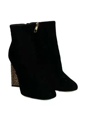 Dolce & Gabbana Velvet Studded Ankle Boots