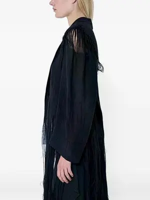 Yohji Yamamoto Frayed Linen Single-breasted Blazer