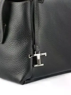 TOD'S T-pendant Pebble-leather Handbag - Black