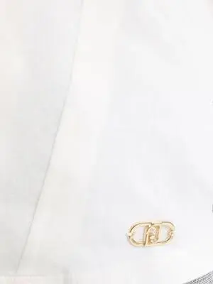 Liu Jo Eyelet Embellished Pleated T-shirt