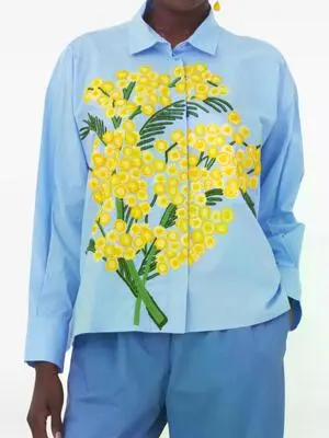 MII The Greta Floral-embroidered Shirt