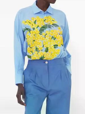 MII The Greta Floral-embroidered Shirt