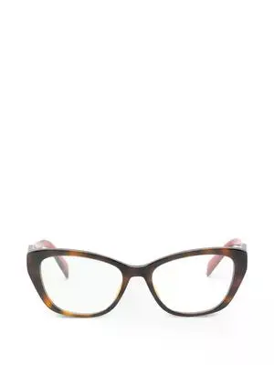 Prada Tortoiseshell-effect Cat Eye Glasses - Brown