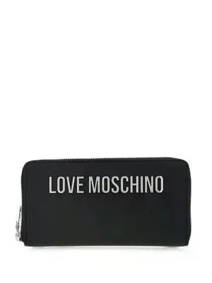 Moschino Logo-plaque Zip Wallet - Black