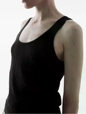 LEBOR GABALA Lacework Detail Scoop-neck Top