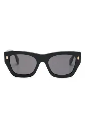 Fendi Logo-arm Square-frame Sunglasses - Black
