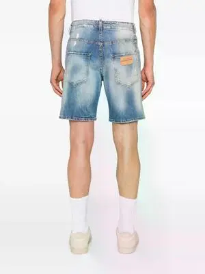 YES LONDON Distressed Faded-effect Denim Shorts