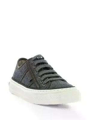 Brunello Cucinelli Shiny Tab Wool Sneakers